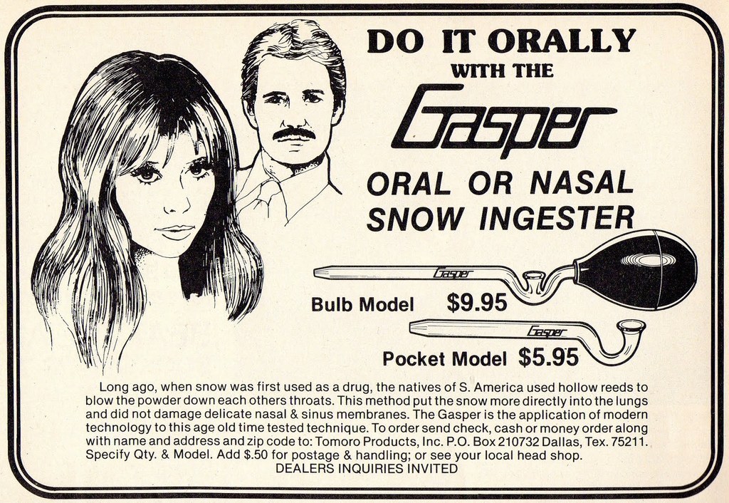Snowblind: Shameless Cocaine Advertising From The 1970s - Desperate Living
