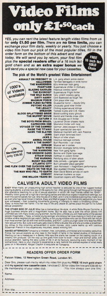 VHS Pre-Cert Video Magazine Ads From The 1980s - Desperate Living